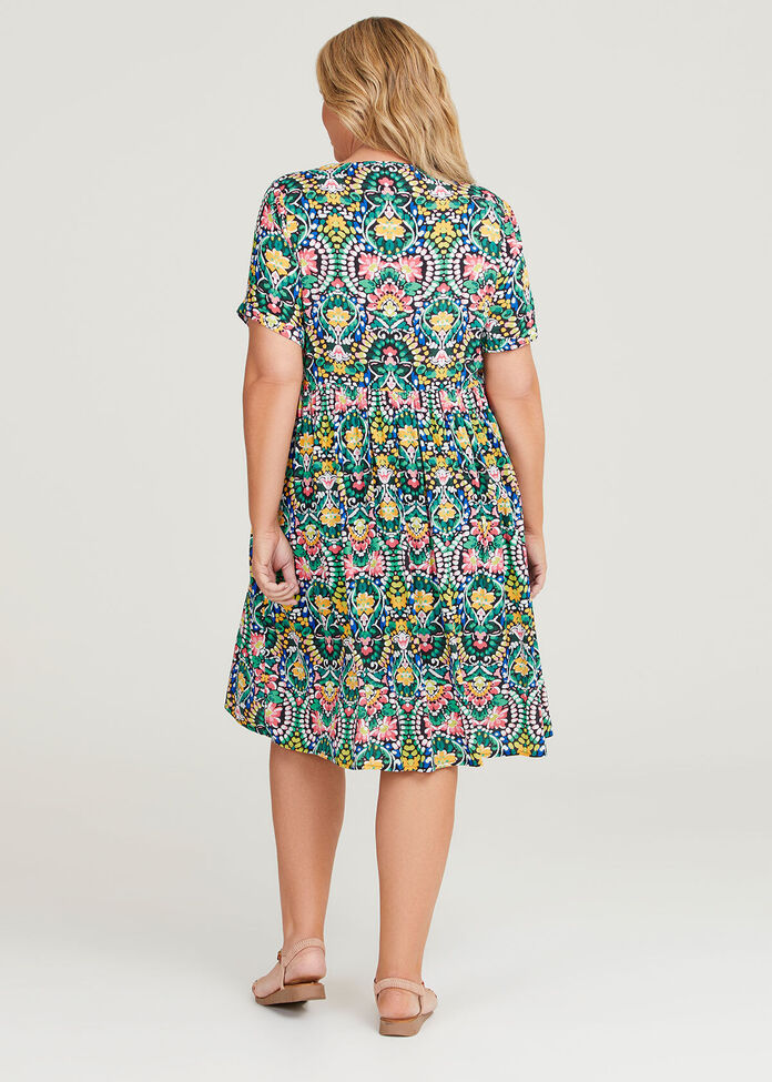 Shop Plus Size Natural Folk Print Dress, Multi | Taking Shape AU