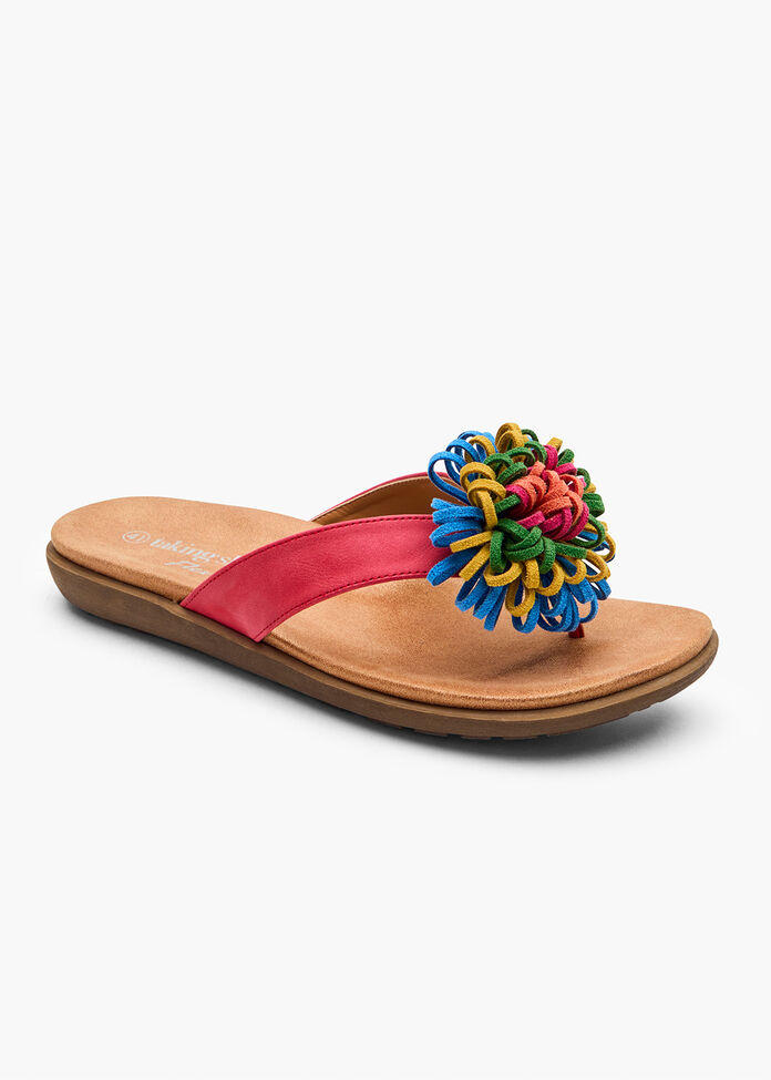 Shop Red Floral Toe Post Sandal | Comfortable Shoes | Taking Shape AU
