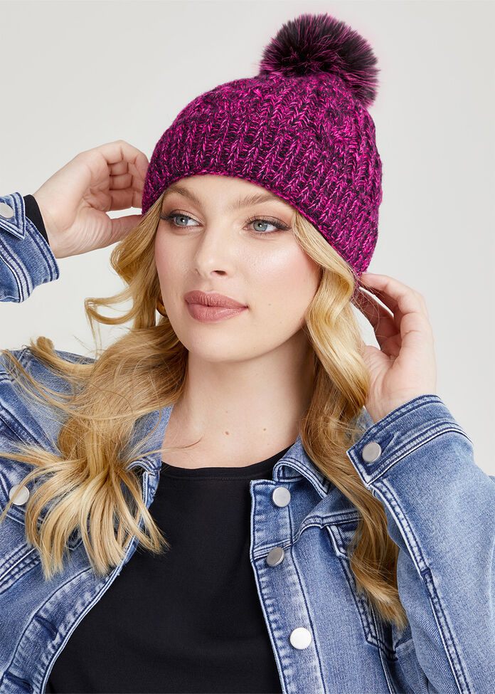 Shop Pink Faux Fur Beanie in Red | Accessories | Taking Shape AU
