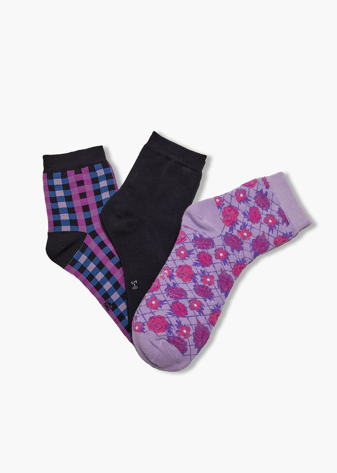 Shop Set/3 Bamboo Mix Pattern Socks in Multi | Accessories | Taking ...