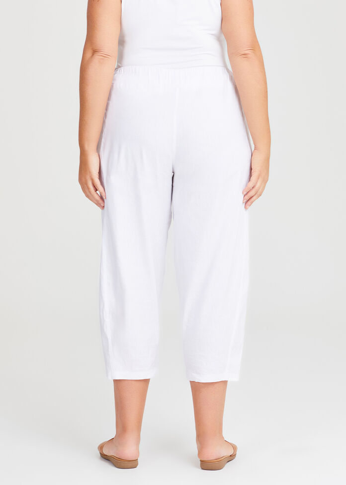 Shop Plus Size Stretch Linen Esme Pant, White | Taking Shape NZ