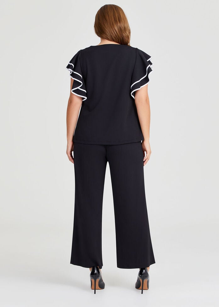 Shop Plus Size Square Neck Flutter Event Top, Black | Taking Shape AU