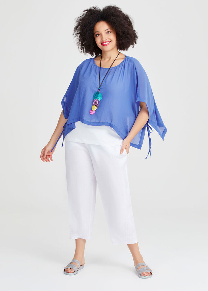 Shop Plus Size Chiffon Enya Overtop, Blue | Taking Shape AU