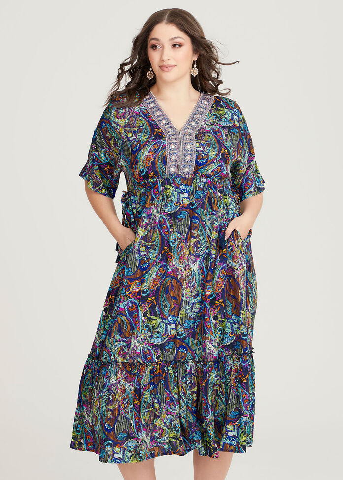 Shop Plus Size Natural Azure Maxi Dress in Multi | Taking Shape NZ