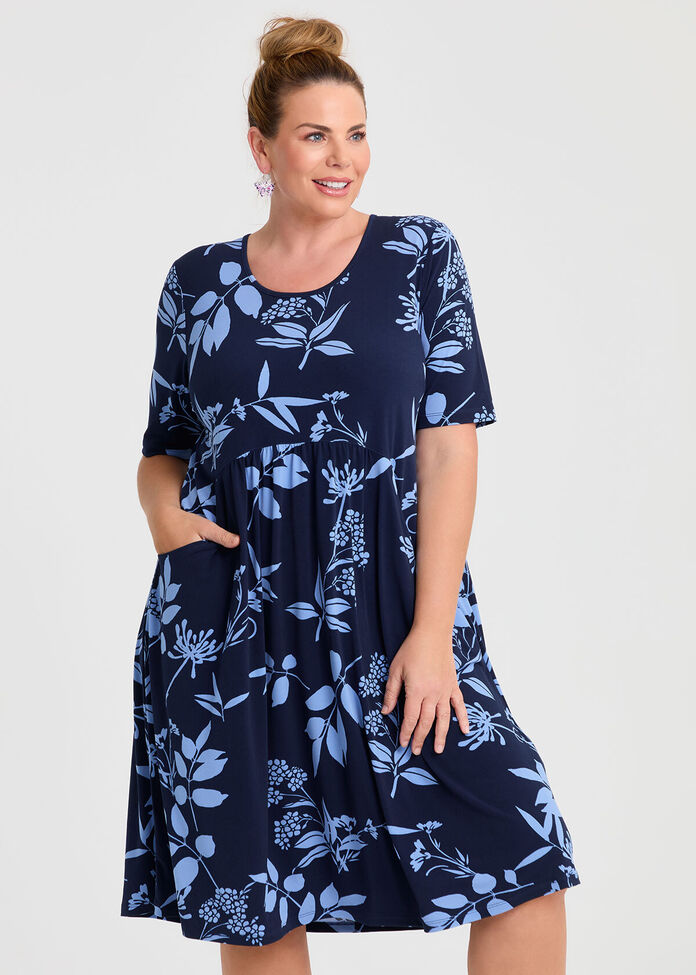Shop Plus Size Violet Everyday Empire Dress, Blue | Taking Shape AU