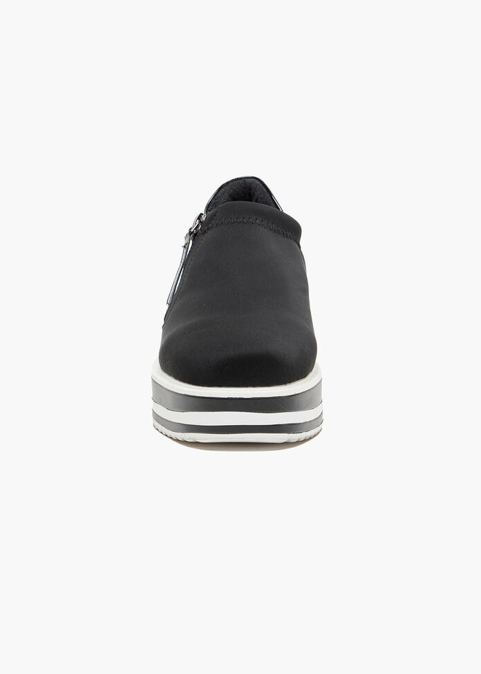 Shop Striped Wedge Zip Front Shoe | Comfortable Shoes | Taking Shape AU
