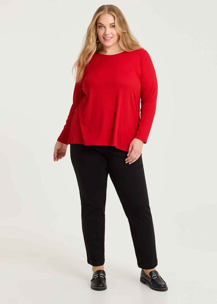Shop Plus Size Rib Back Button Detail Top, Red | Taking Shape AU
