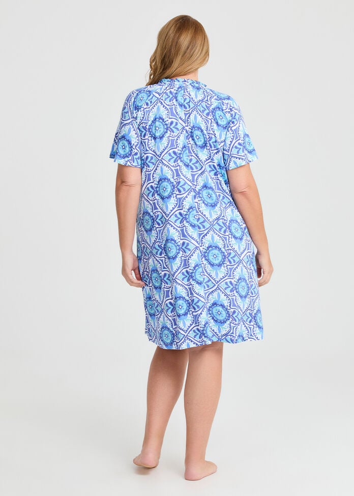 Shop Plus Size Bamboo Tiles Print Nightie, Multi | Taking Shape NZ