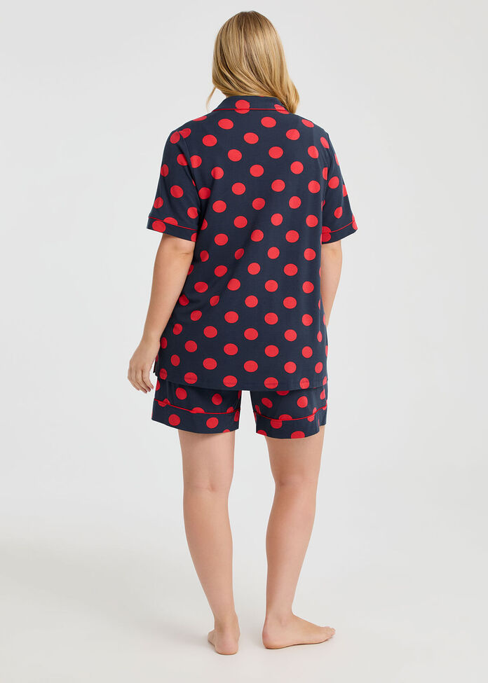 Shop Plus Size Modal Spot Button Pyjama Top, Blue | Taking Shape AU