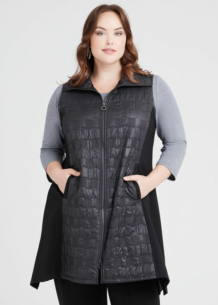 Shop Plus Size Ivy Quilted Bamboo Ponte Vest, Black | Taking Shape AU