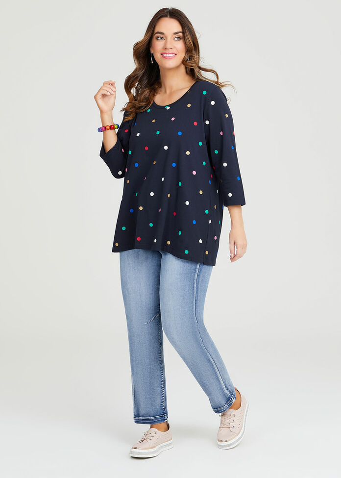 Shop Plus Size Cotton Multi Spot Top, Multi | Taking Shape AU