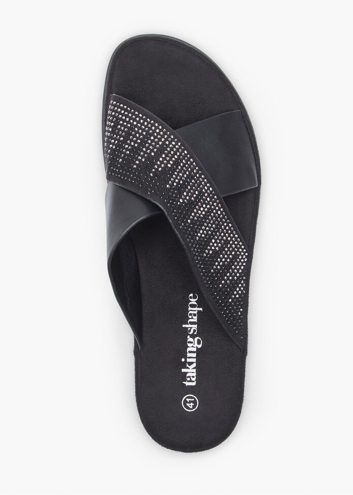 Shop Black Flexible Bling Slide | Comfortable Shoes | Taking Shape AU