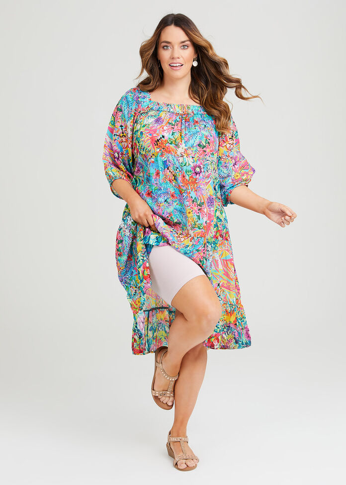 Shop Plus Size Natural Bright Floral Mix Dress, Multi | Taking Shape AU