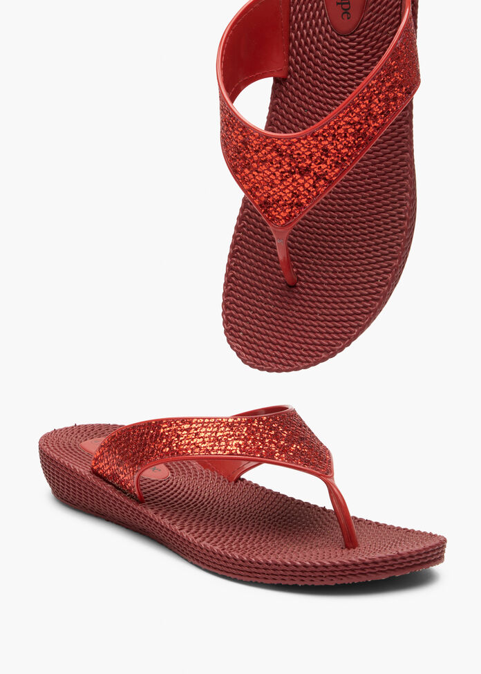 Shop Red Sparkle Jelly Flip Flop | Comfortable Shoes | Taking Shape NZ