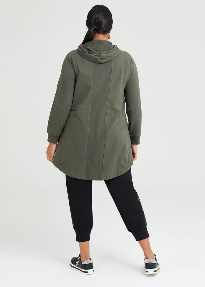 Shop Plus Size Cotton Hooded Zip Through Jacket in Green | Taking Shape AU