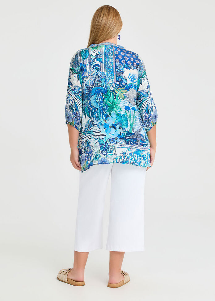 Shop Plus Size Natural Seabloom Button Top, Multi | Taking Shape AU