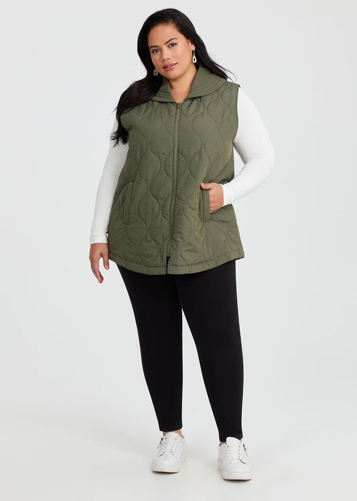 Shop Plus Size Puffer Vest, Green | Taking Shape AU