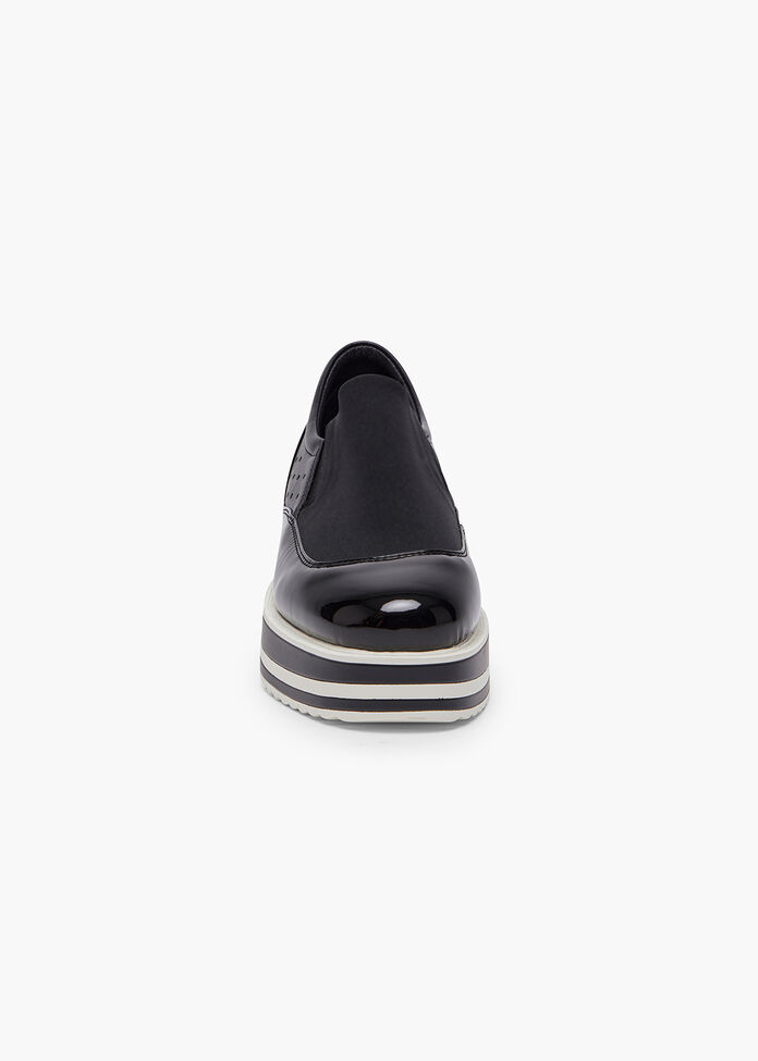 Shop Black Striped Wedge Loafer | Comfortable Shoes | Taking Shape AU