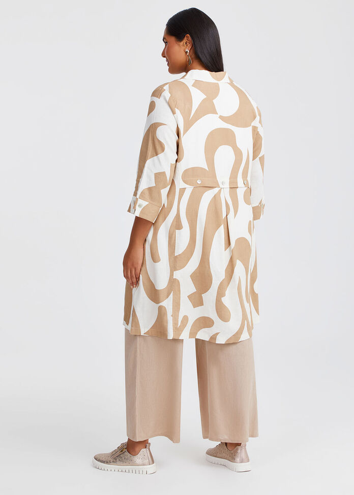 Shop Plus Size Longline Linen Bamboo Shirt, Multi | Taking Shape AU