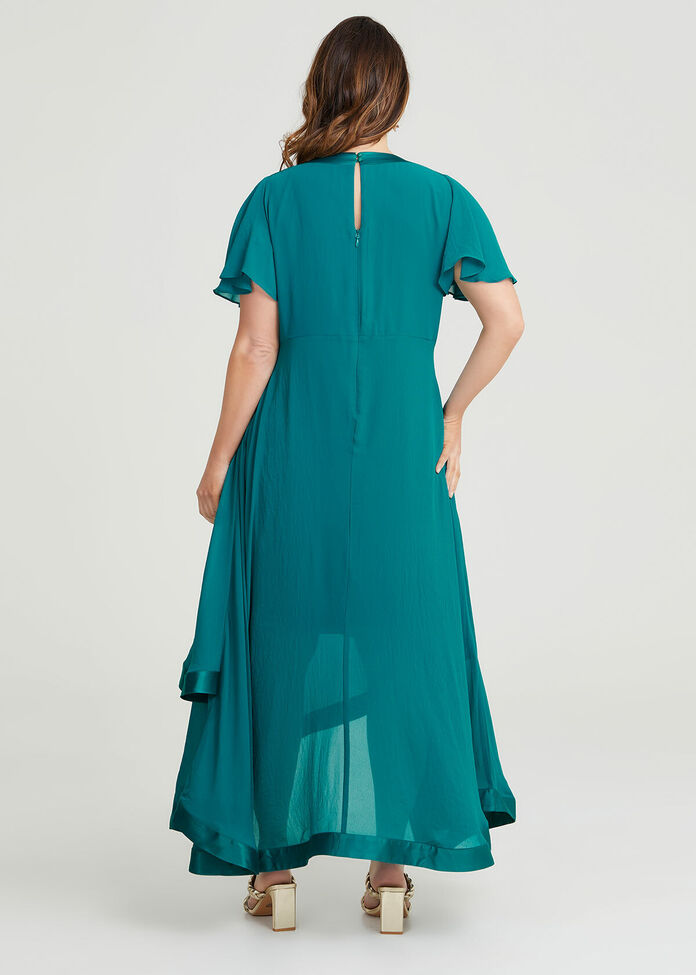 Shop Derby Chiffon Hi-lo Maxi Dress in Green in sizes 12 to 30 | Taking ...