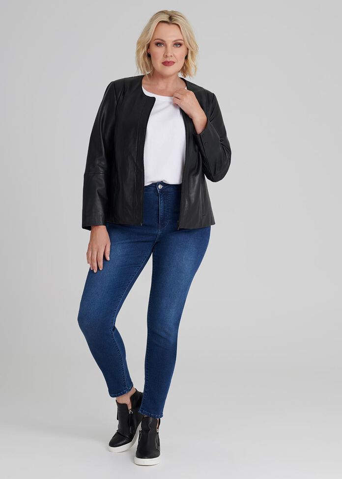 Shop Plus Size Coco Leather Jacket in Black | Taking Shape AU