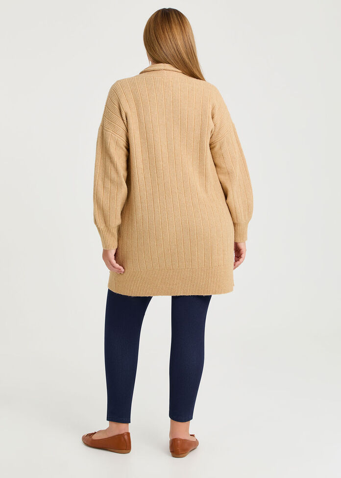 Shop Plus Size Ribbed Pocket Cardigan, White | Taking Shape AU