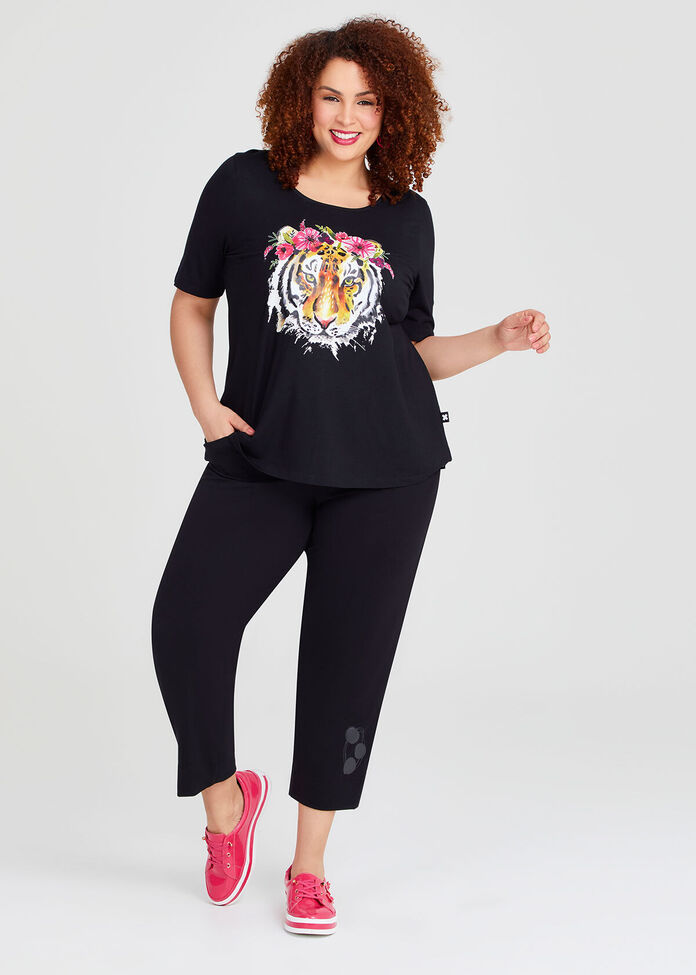 Shop Plus Size Natural Eye Of The Tiger Top, Black | Taking Shape AU