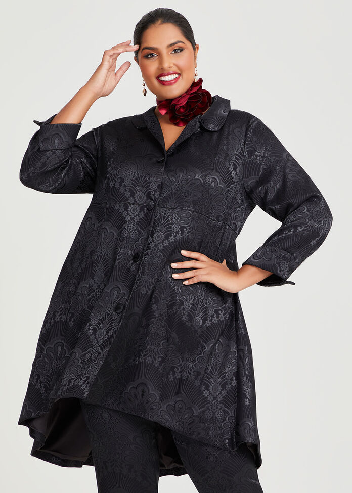 Shop Plus Size Tully Jacquard Opera Jacket, Black | Taking Shape NZ