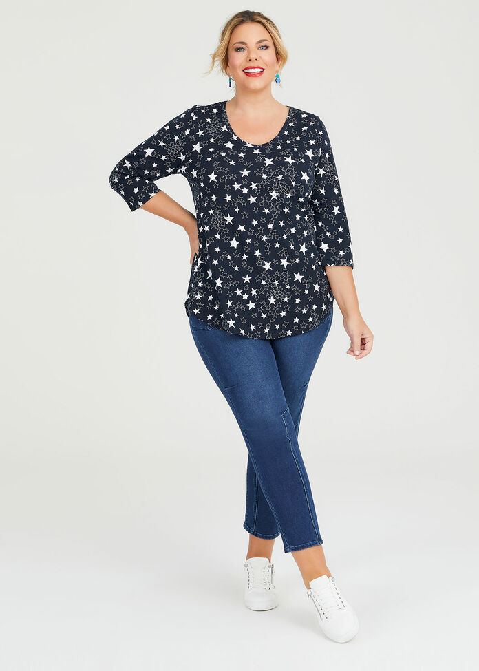 Shop Plus Size Cotton Starburst Top in Blue | Taking Shape AU