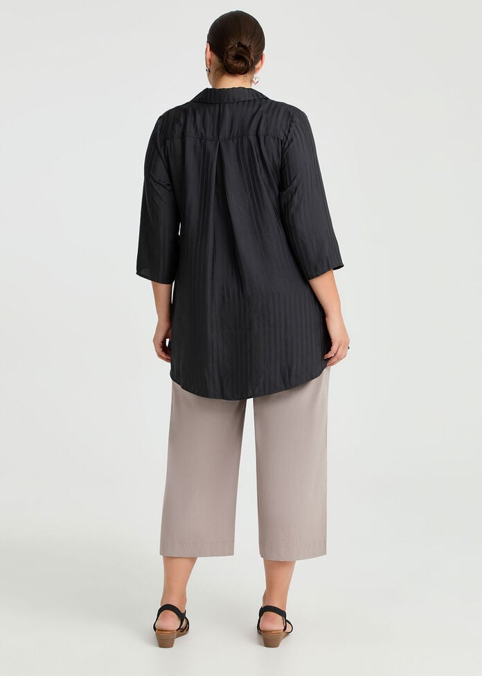 Shop Plus Size Self Stripe Shirt, Black | Taking Shape AU