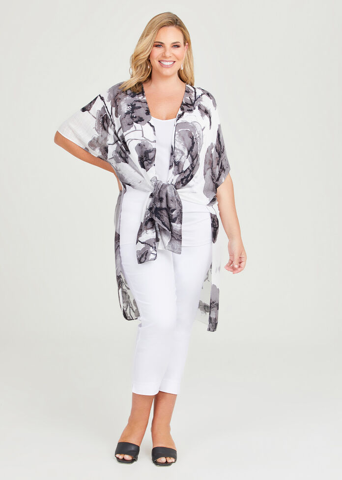 Shop Plus Size Monochrome Floral Print Cape, Multi | Taking Shape AU