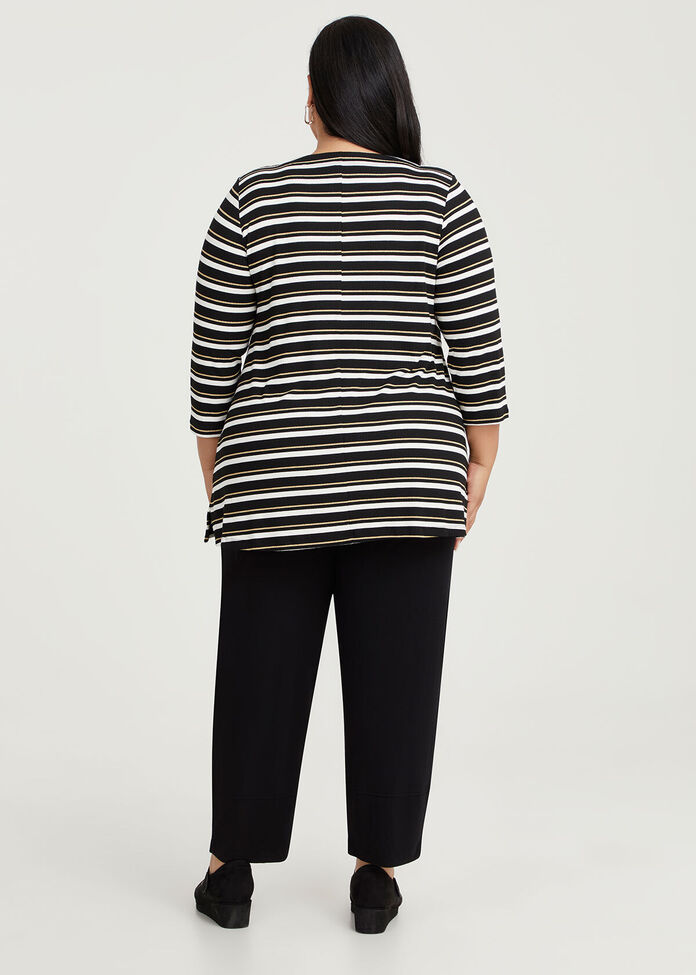 Shop Plus Size Natural Elina Stripe Rib Top, Stripes | Taking Shape AU