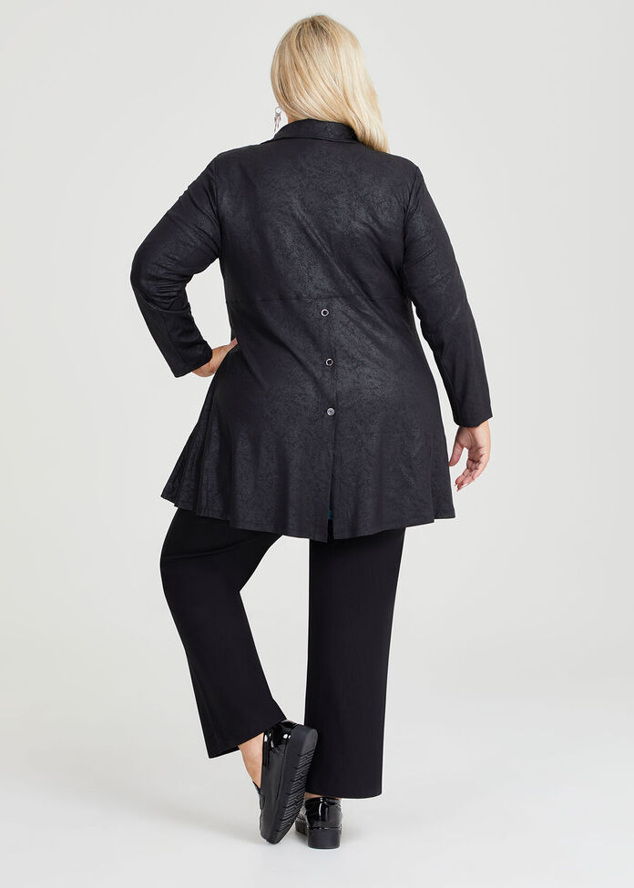Shop Plus Size Coated Luna Longline Jacket, Black | Taking Shape AU