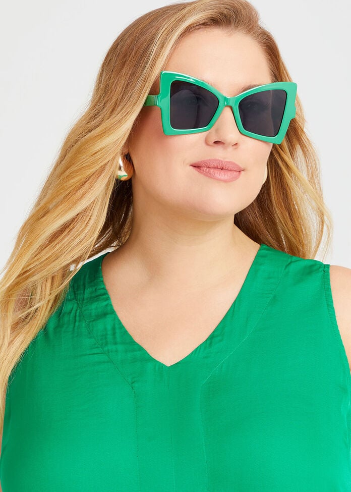 Shop Green Bold Sunglasses In Green Accessories Taking Shape Au