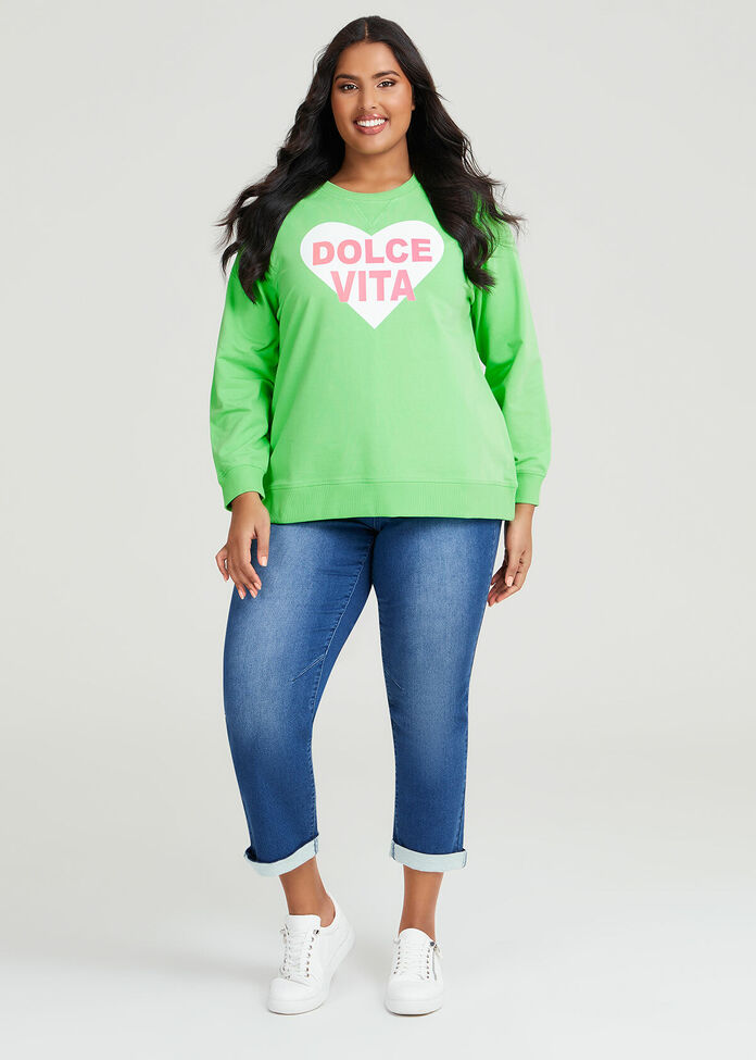 Shop Plus Size Cotton Dolce Vita Sweatshirt, Green | Taking Shape AU