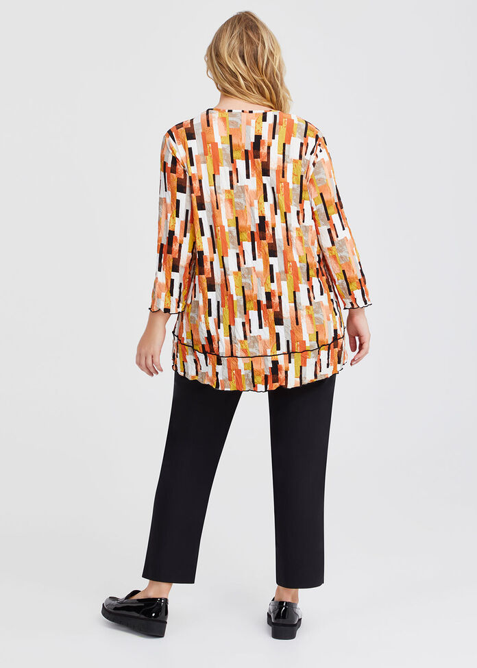 Shop Plus Size Abstract Check Luna Top, Orange | Taking Shape NZ