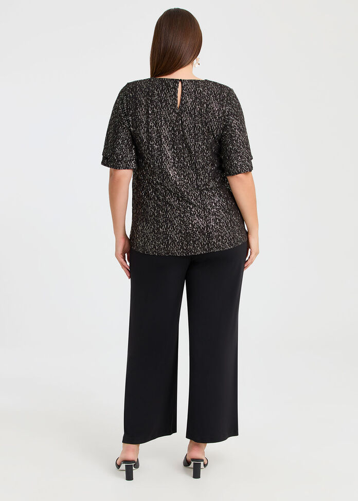 Shop Plus Size Sarah Foil Printed Evening Top, Black | Taking Shape NZ