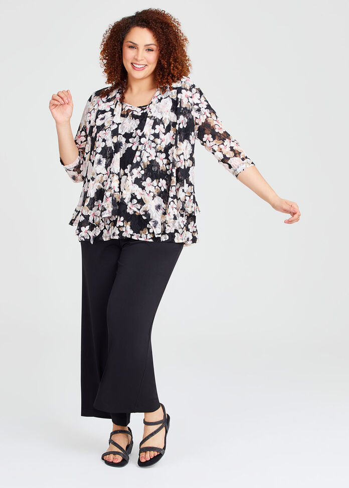 Shop Plus Size Floral Lace Mesh Over Top, Multi | Taking Shape NZ