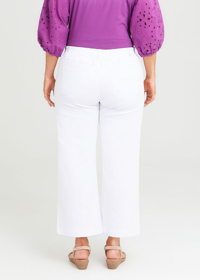 Shop Plus Size Sailor Detail Wide Leg Jean, White | Taking Shape AU