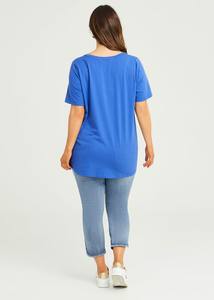Shop Cotton Pintuck Short Sleeve Top in Blue, Sizes 12-30 | Taking Shape AU