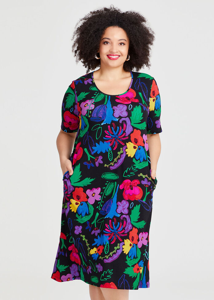 Shop Plus Size Natural Tropical Dress, Multi | Taking Shape AU