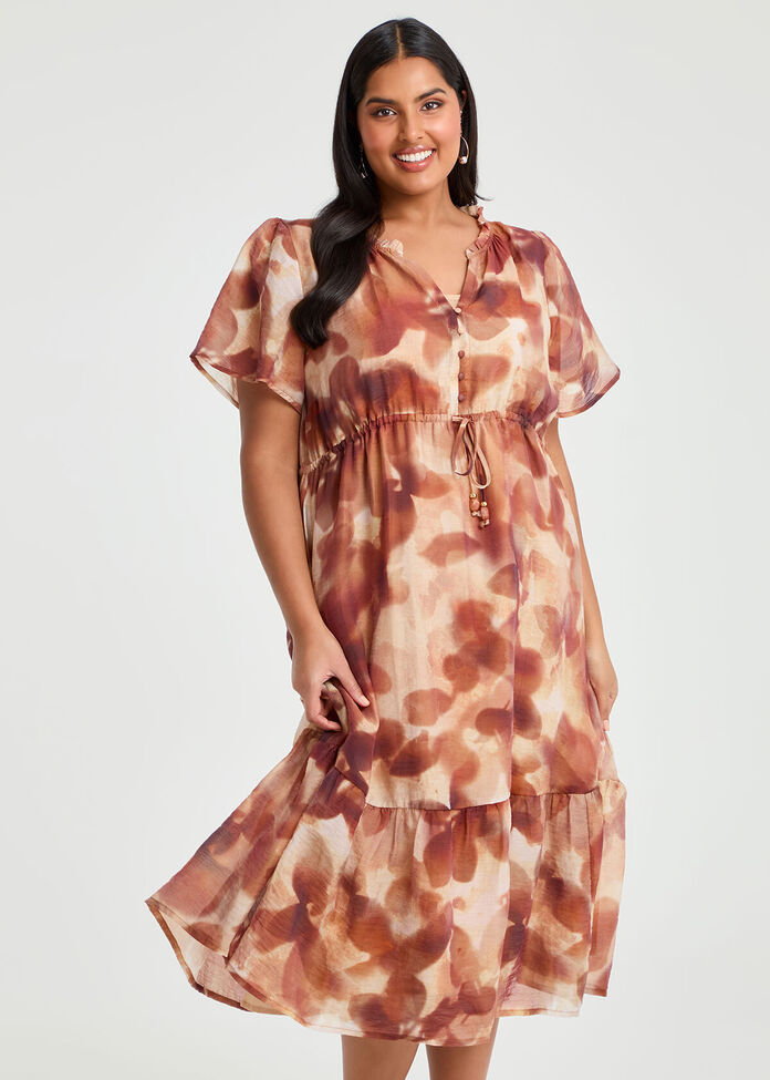 Shop Plus Size Helena Tencel Midi Dress, Brown | Taking Shape AU