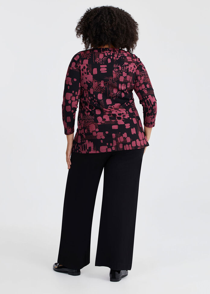 Plus Size Women's Ava Abstract Top Black & Pink | Taking Shape AU