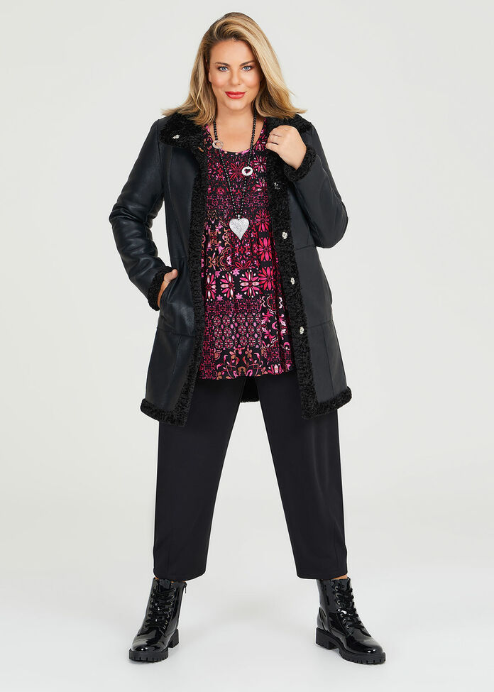 Shop Plus Size Reversible Shearling Coat, Black | Taking Shape AU