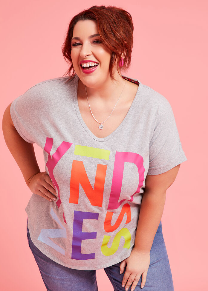 Shop Plus Size Cotton Kindness Graphic T-shirt, Black | Taking Shape AU
