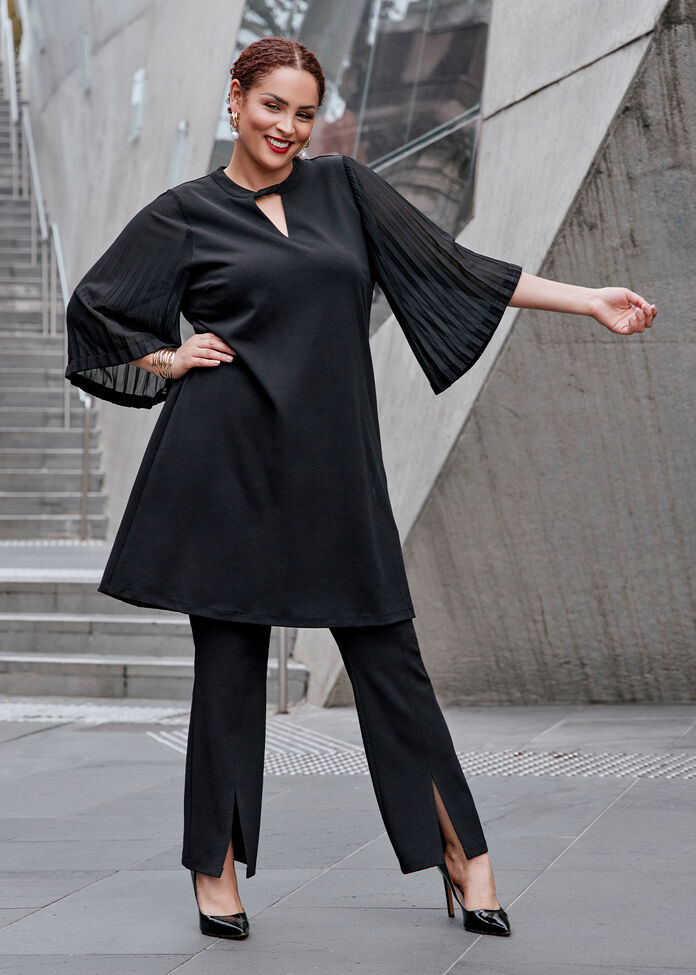 Shop Plus Size Tuxedo Flared Split Pant, Black | Taking Shape NZ
