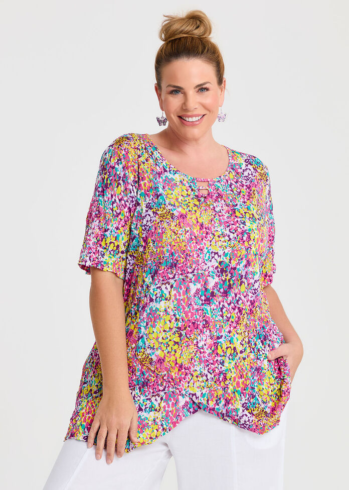 Shop Plus Size Panel Detail Crushed Top, Multi | Taking Shape AU