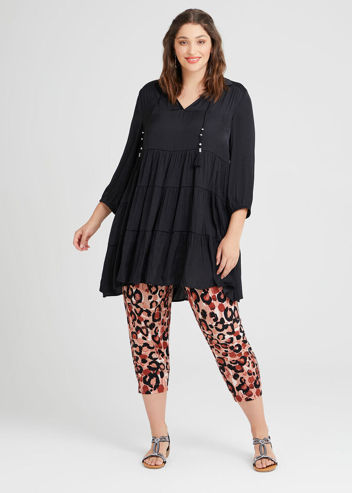 Shop Plus Size Luxe Tier Maya Tunic in Black | Taking Shape AU