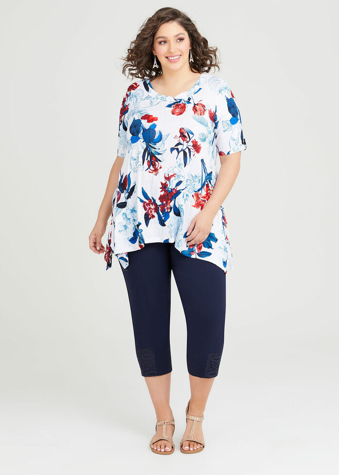 Shop Button Back Natural Tunic in Blue, Sizes 12-30 | Taking Shape AU