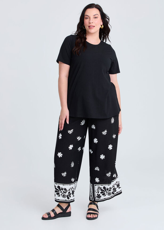 Shop Plus Size Good Earth Australian Cotton Crew Neck T-shirt, Black ...